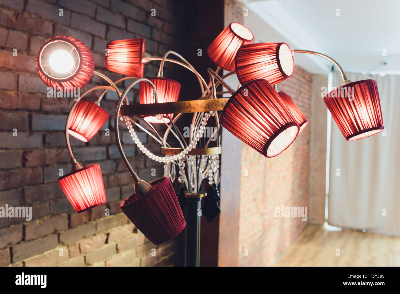 Red ceiling fixture hi-res stock photography and images - Alamy