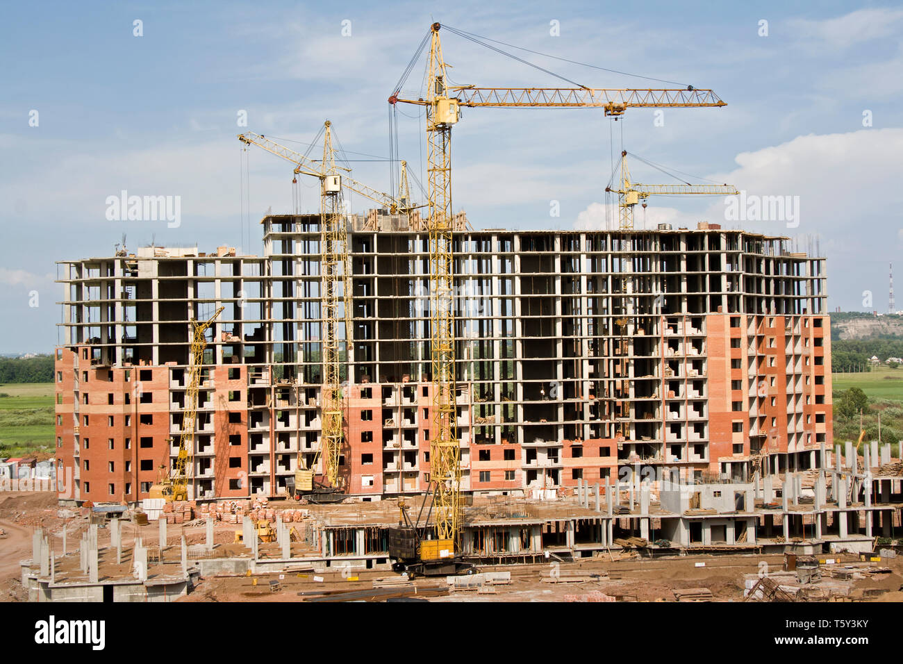 Crane on a building area Stock Photo - Alamy