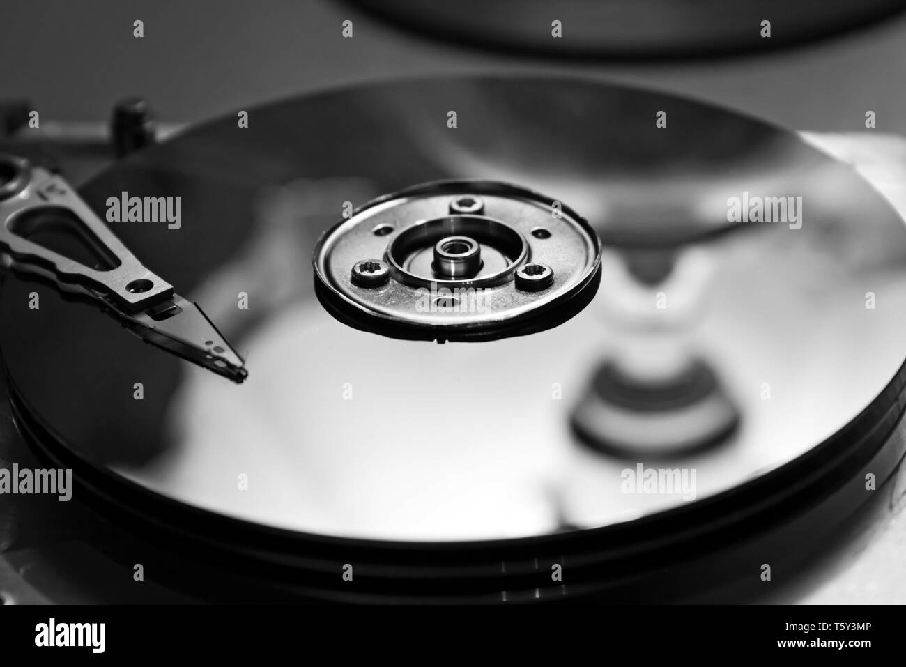 Broken hard disk drive under reconstruction . Test of computer device ...