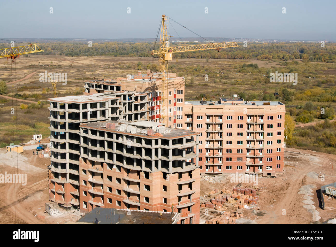 Aerial view new modern development area summer hi-res stock photography ...