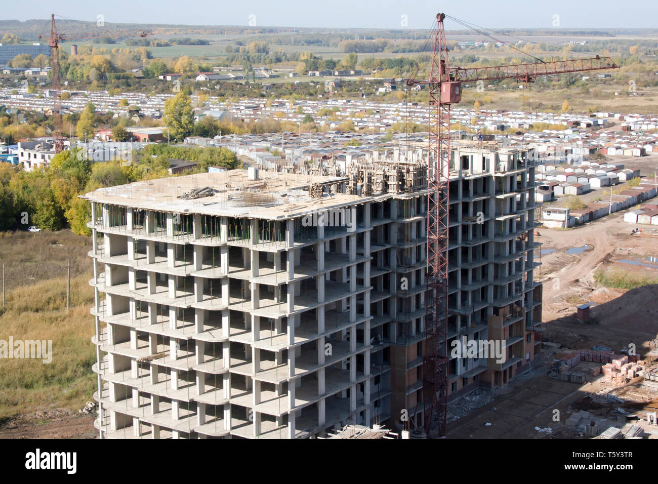 Aerial view of a building activity. Under construction Stock Photo - Alamy