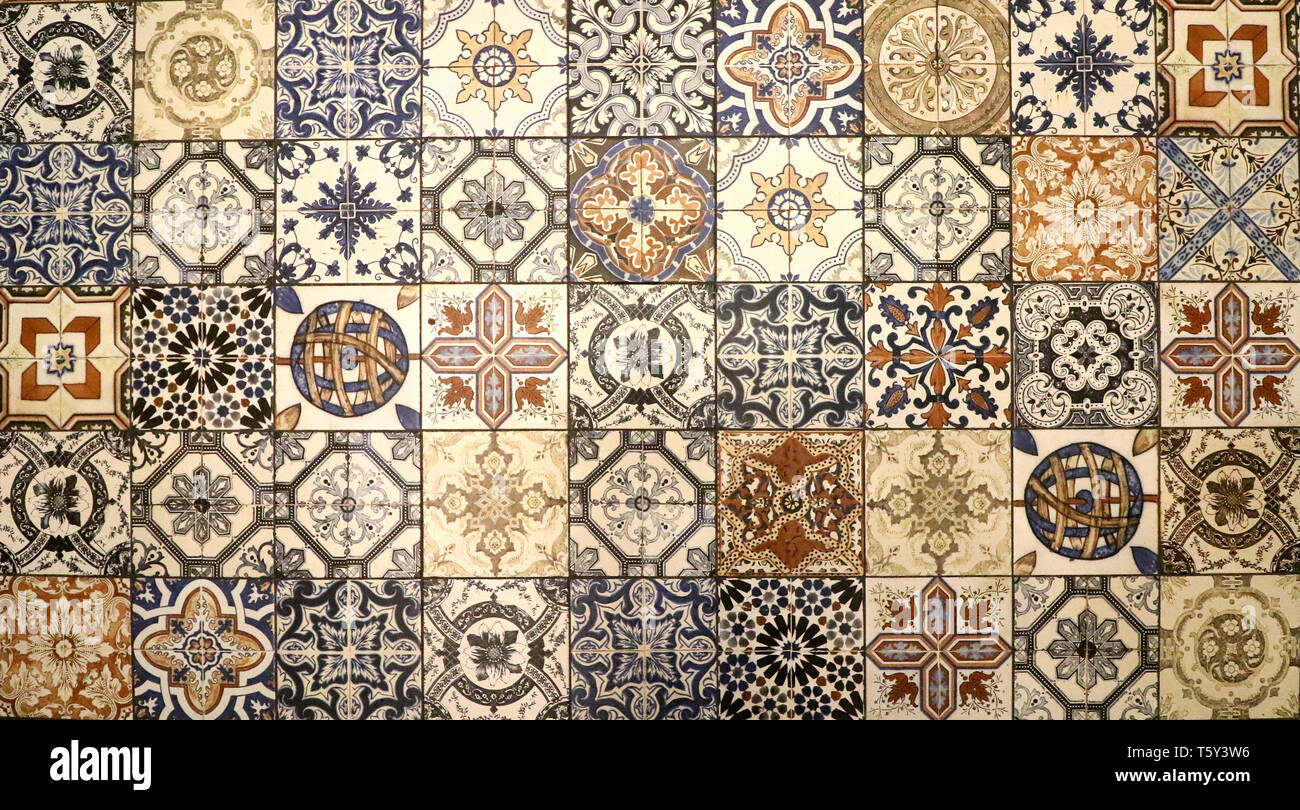 Checkered traditional European ceramic mosaic tile background pattern ...