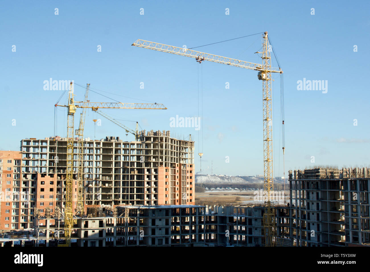 Work on a building area. Industry construction Stock Photo - Alamy