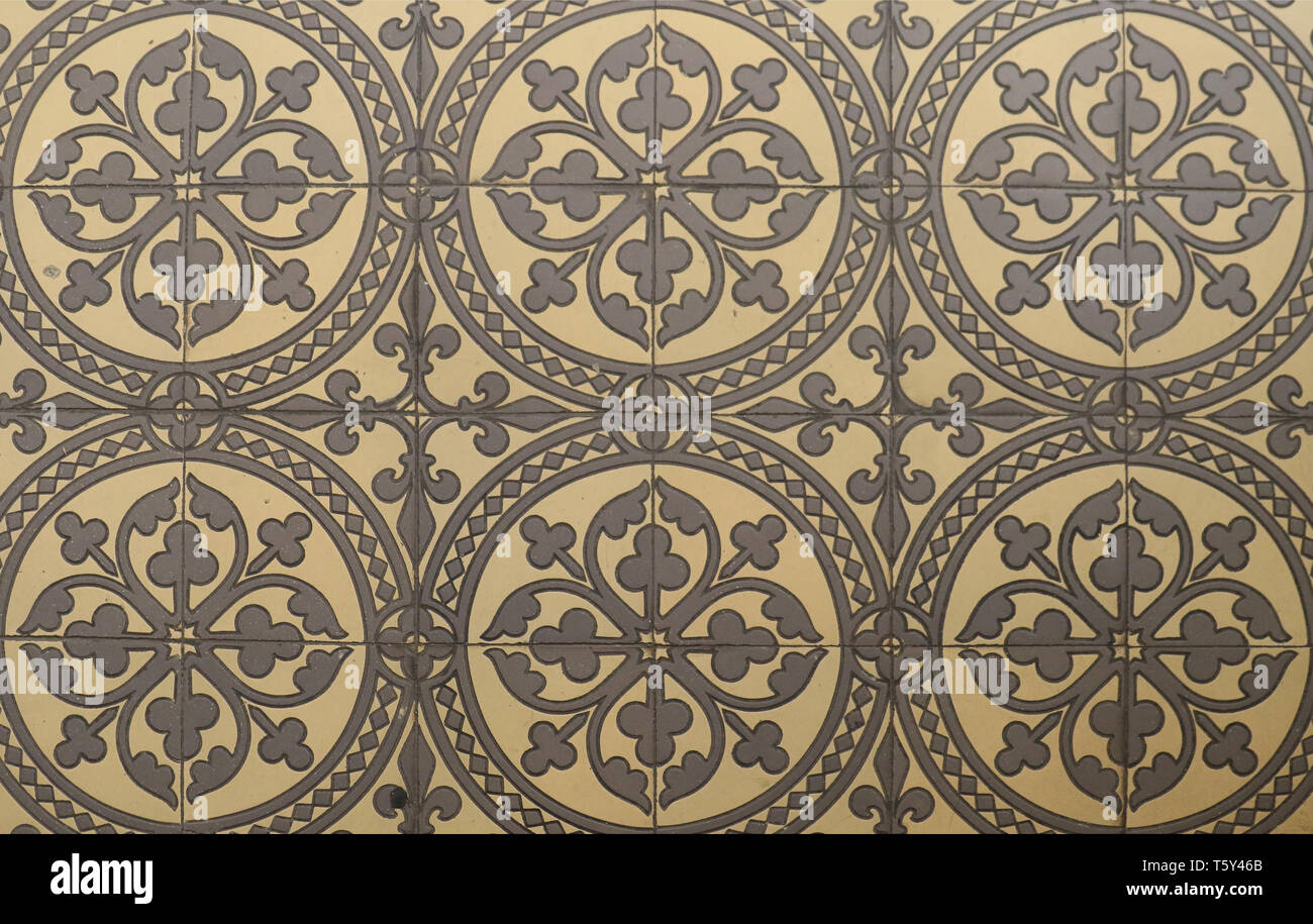 Checkered traditional European ceramic mosaic tile background pattern ...