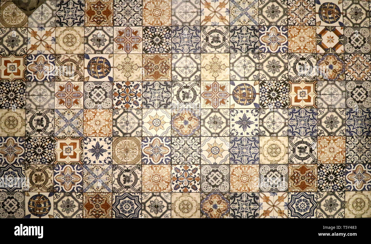 Checkered traditional European ceramic mosaic tile background pattern ...