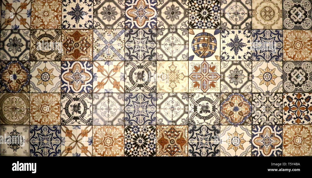 Checkered traditional European ceramic mosaic tile background pattern ...