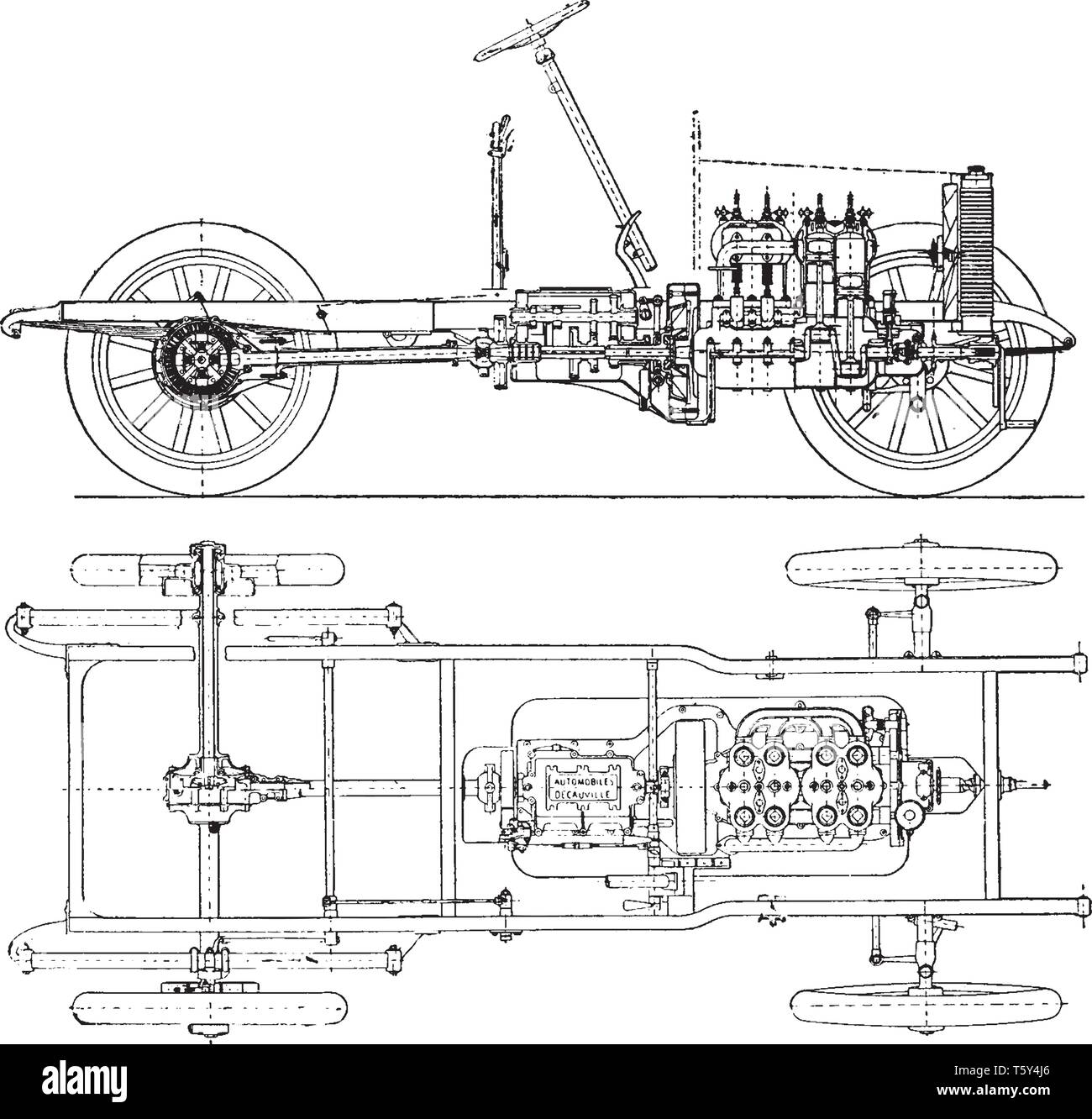 Propeller Shaft Drive is a sectional view of an early model car showing ...