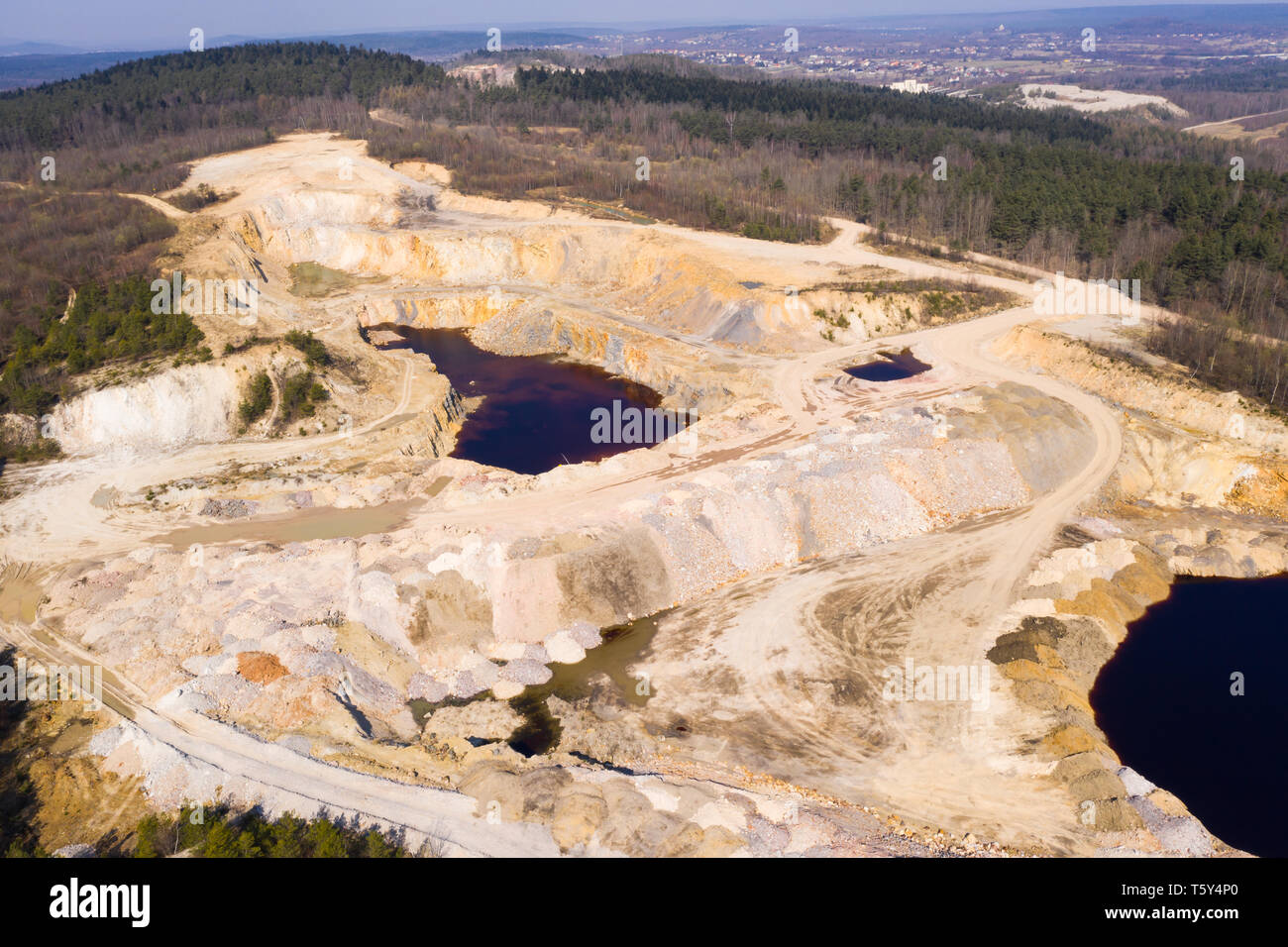 Aerial view open diamond mine hi-res stock photography and images - Alamy