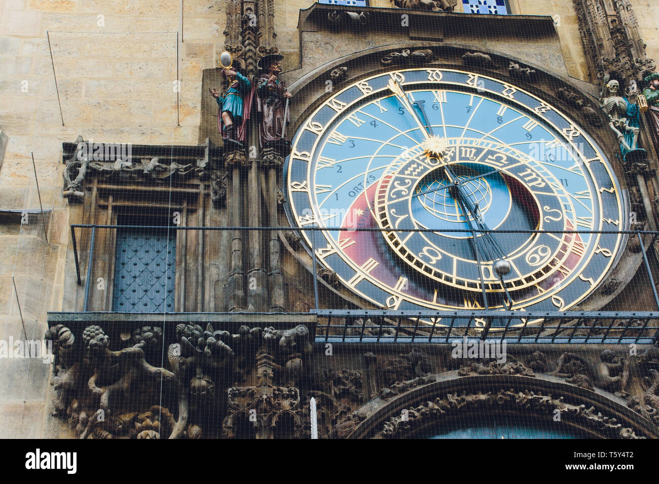 Prague, Czech Republic - view of square and astronomical clock Stock ...
