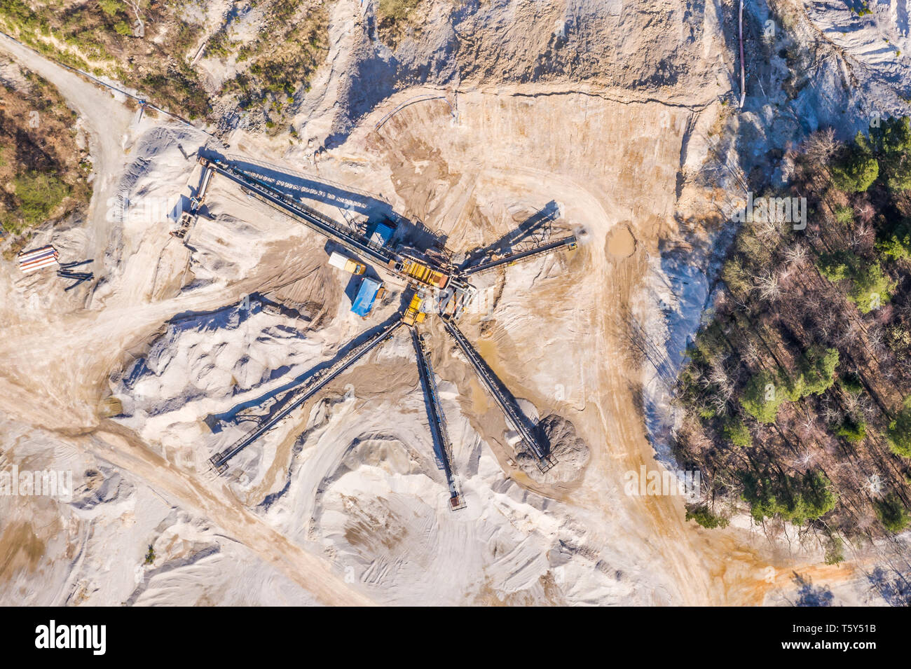 Aerial view to the open mine Stock Photo - Alamy