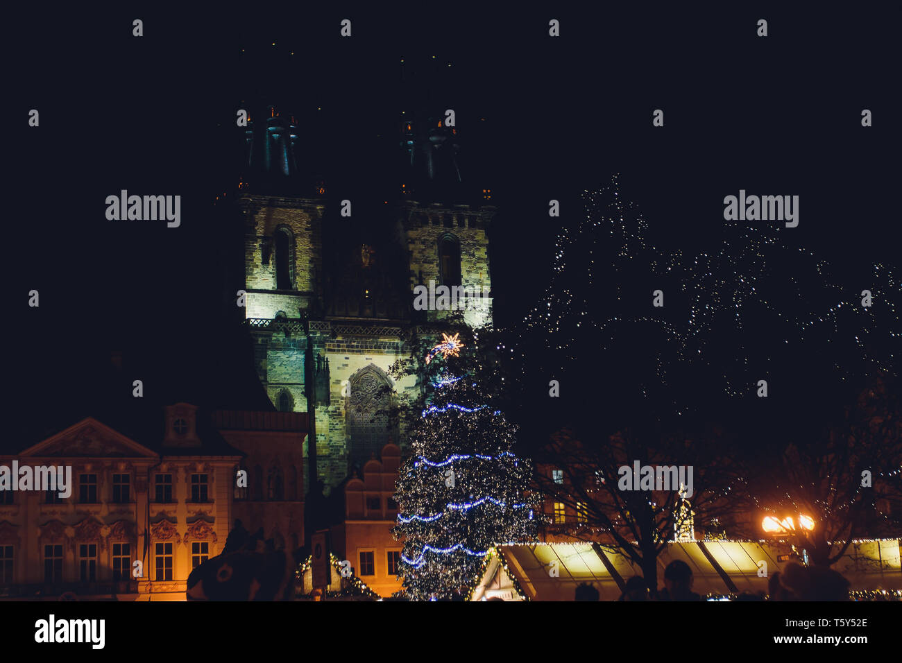 Christmas Tree on the Old Town Square, Prague, Czech Republic Stock ...