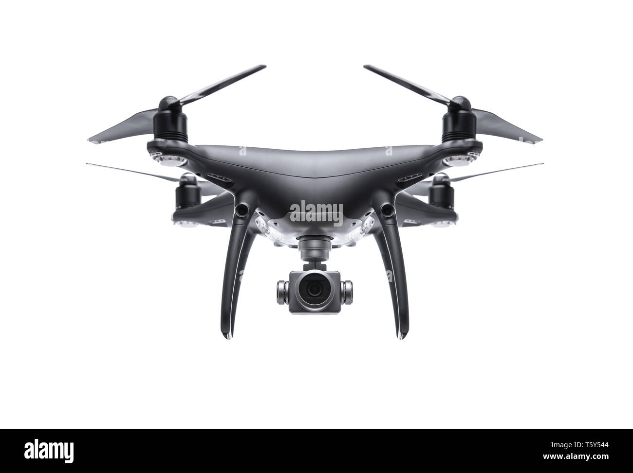 Black drone with camera isolated on white background Stock Photo - Alamy