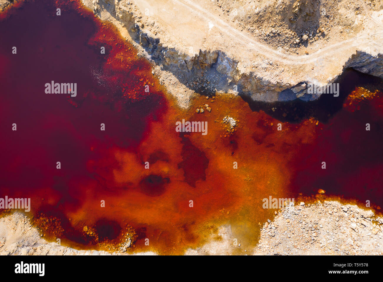Aerial view flooded quarry mining hi-res stock photography and images ...