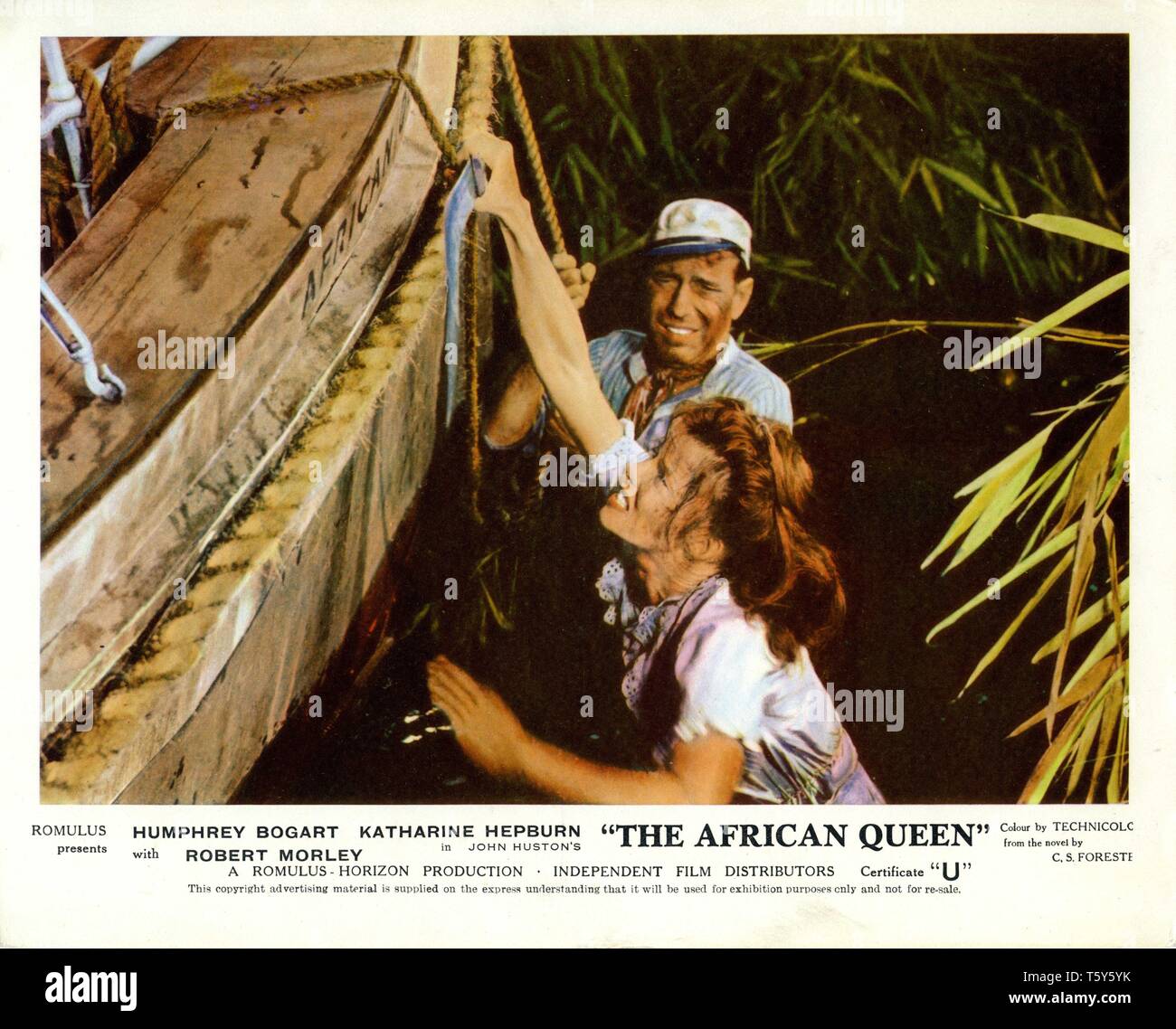 Humphrey Bogart Katharine Hepburn THE AFRICAN QUEEN 1951 director John ...