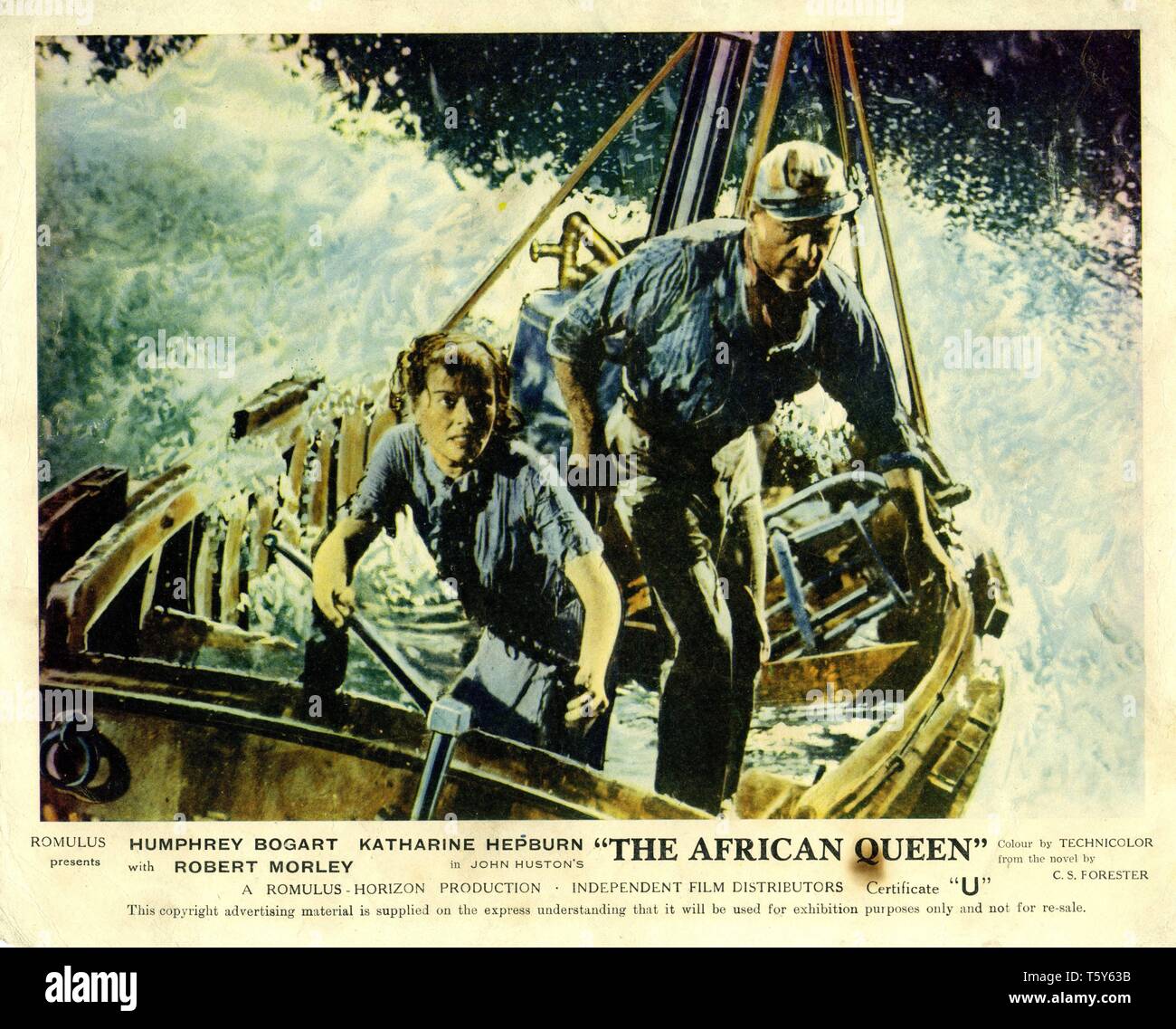 Humphrey Bogart Katharine Hepburn THE AFRICAN QUEEN 1951 director John ...