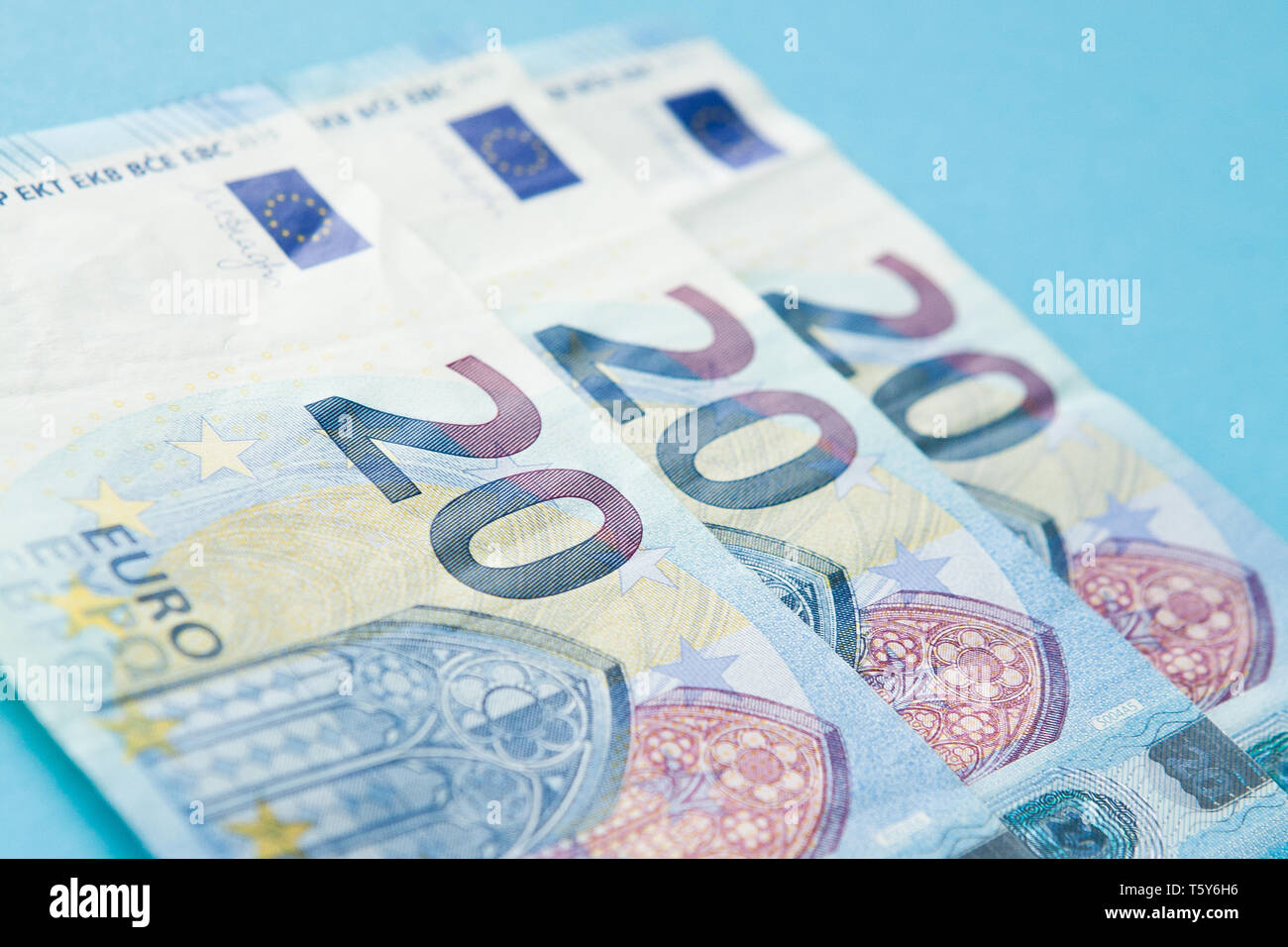 closeup of new banknote of twenty euros background Stock Photo - Alamy