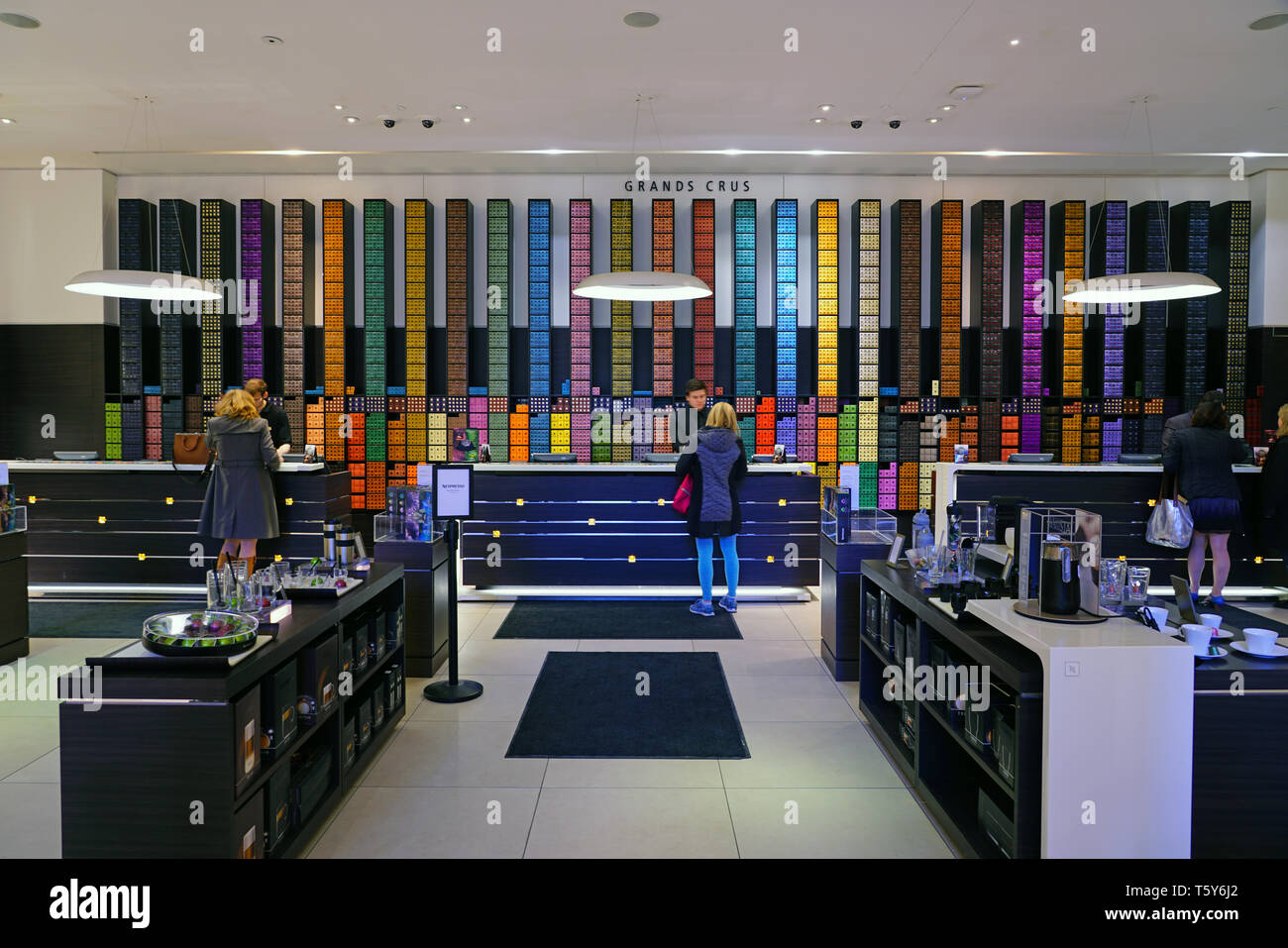 TORONTO, CANADA -29 MAR 2019- View of a store display of colorful ...