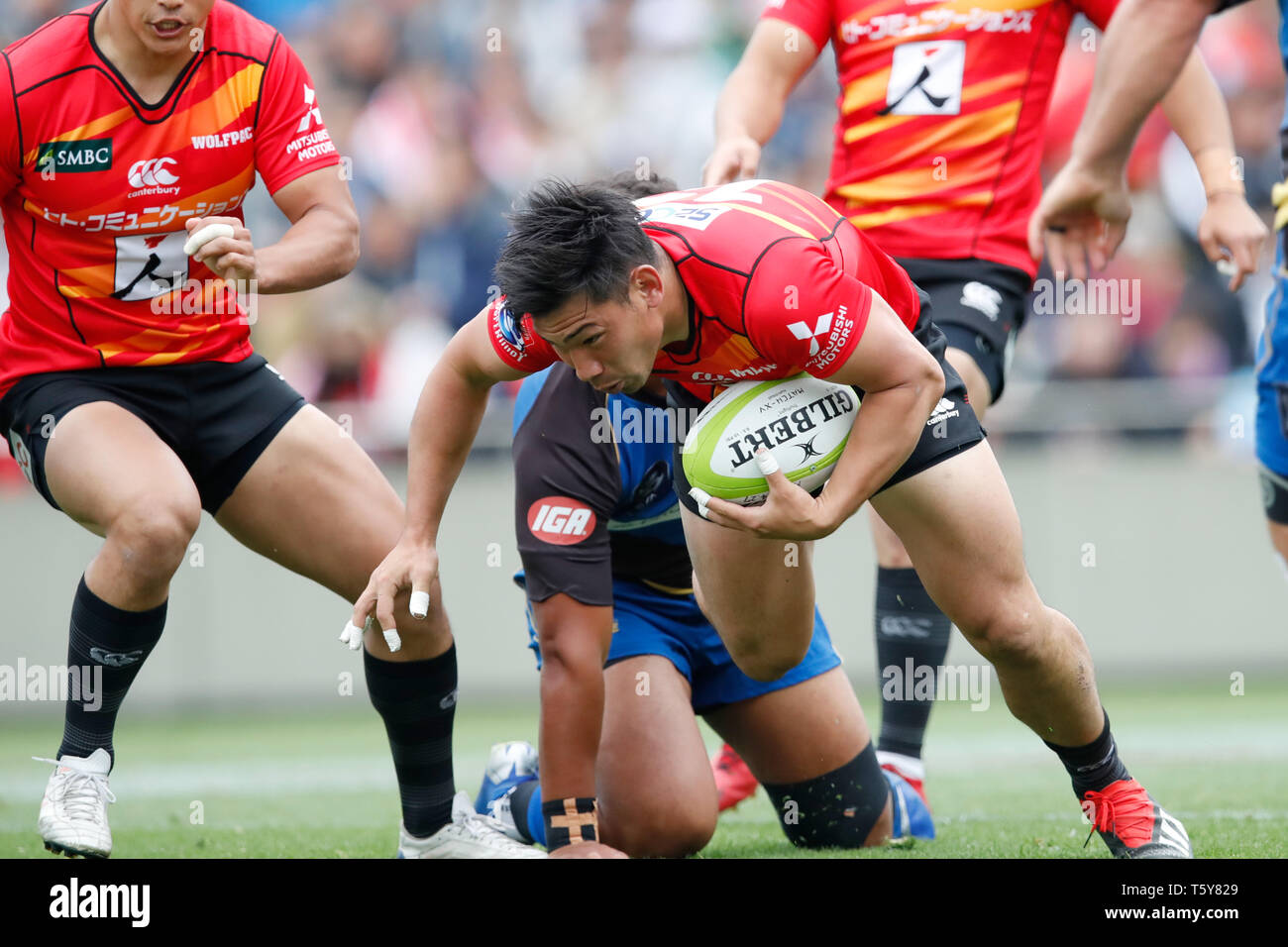 Tokyo, Japan. 27th Apr, 2019. Ryoto Nakamura (JPN) Rugby : Rugby match between Wolfpack 51-38 ...