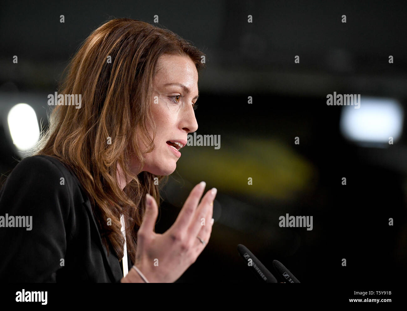 Berlin, Germany. 27th Apr, 2019. Nicole Bauer (FDP), MdB, speaks at the ...