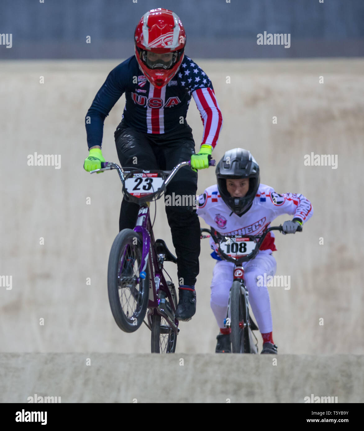 National Cycling Centre, Manchester, UK. 27th Apr, 2019. UCI BMX ...