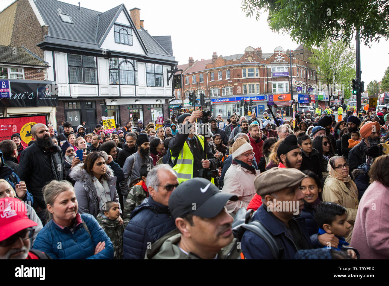 Southall, UK. 27th April 2019. Members of the local community attend a ...