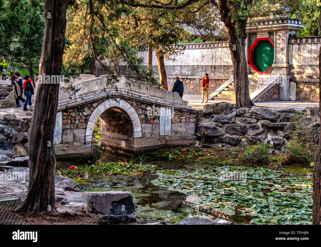Beijing, China. 19th Oct, 2006. An ancient stone bridge in the Summer ...