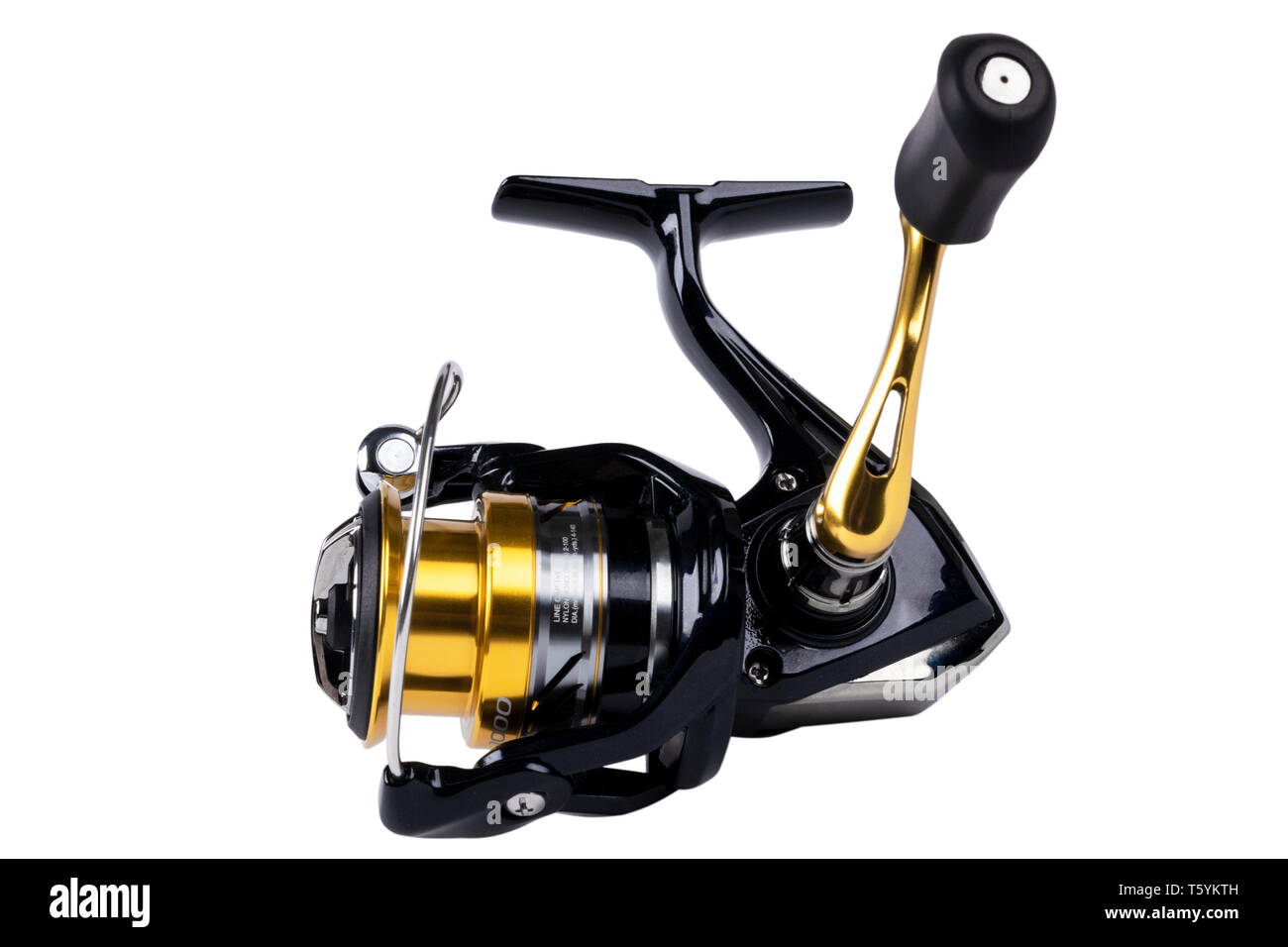 Fishing tackle. Fishing reel isolated on white background with clipping ...