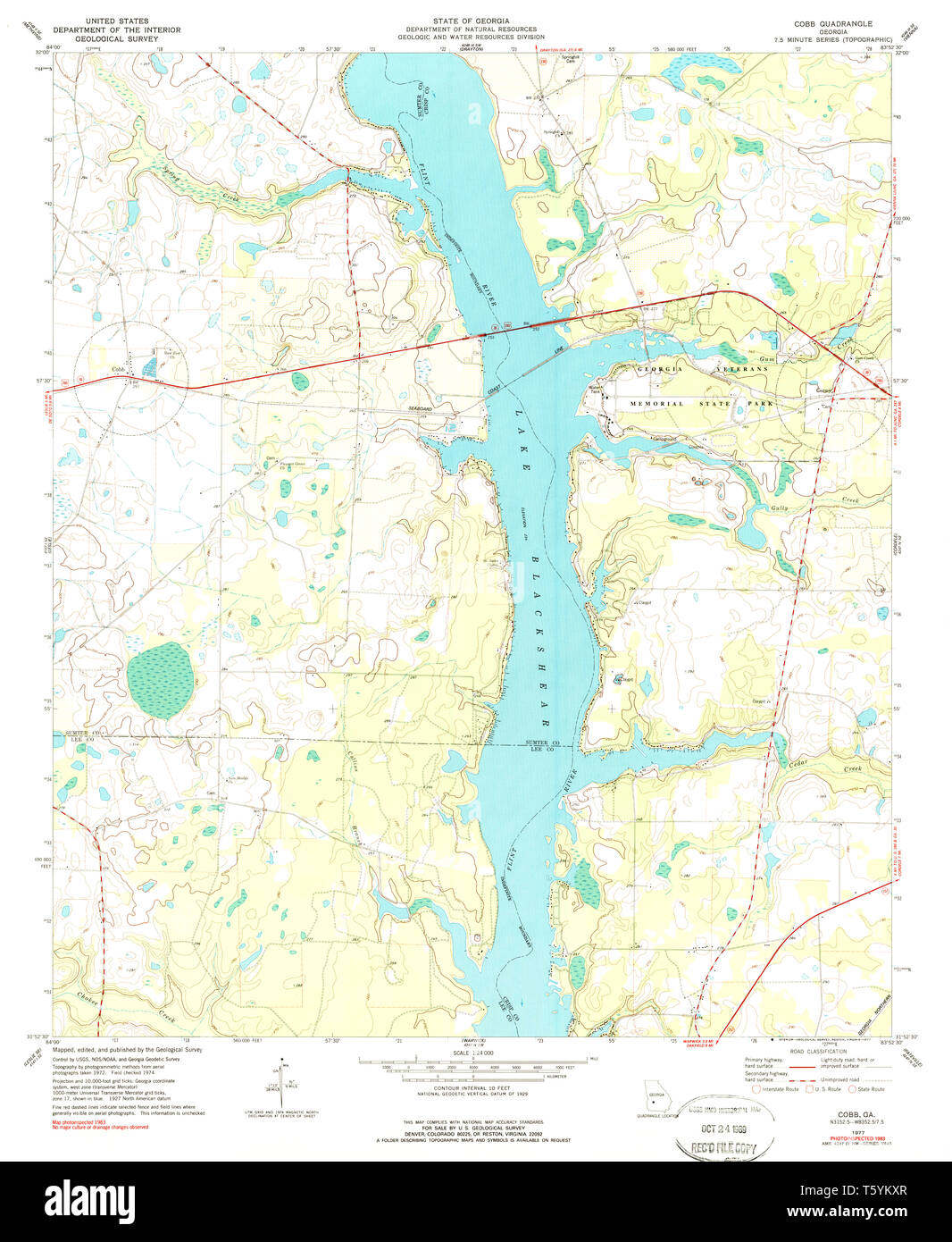 USGS TOPO Map Georgia GA Cobb 245351 1977 24000 Restoration Stock Photo ...