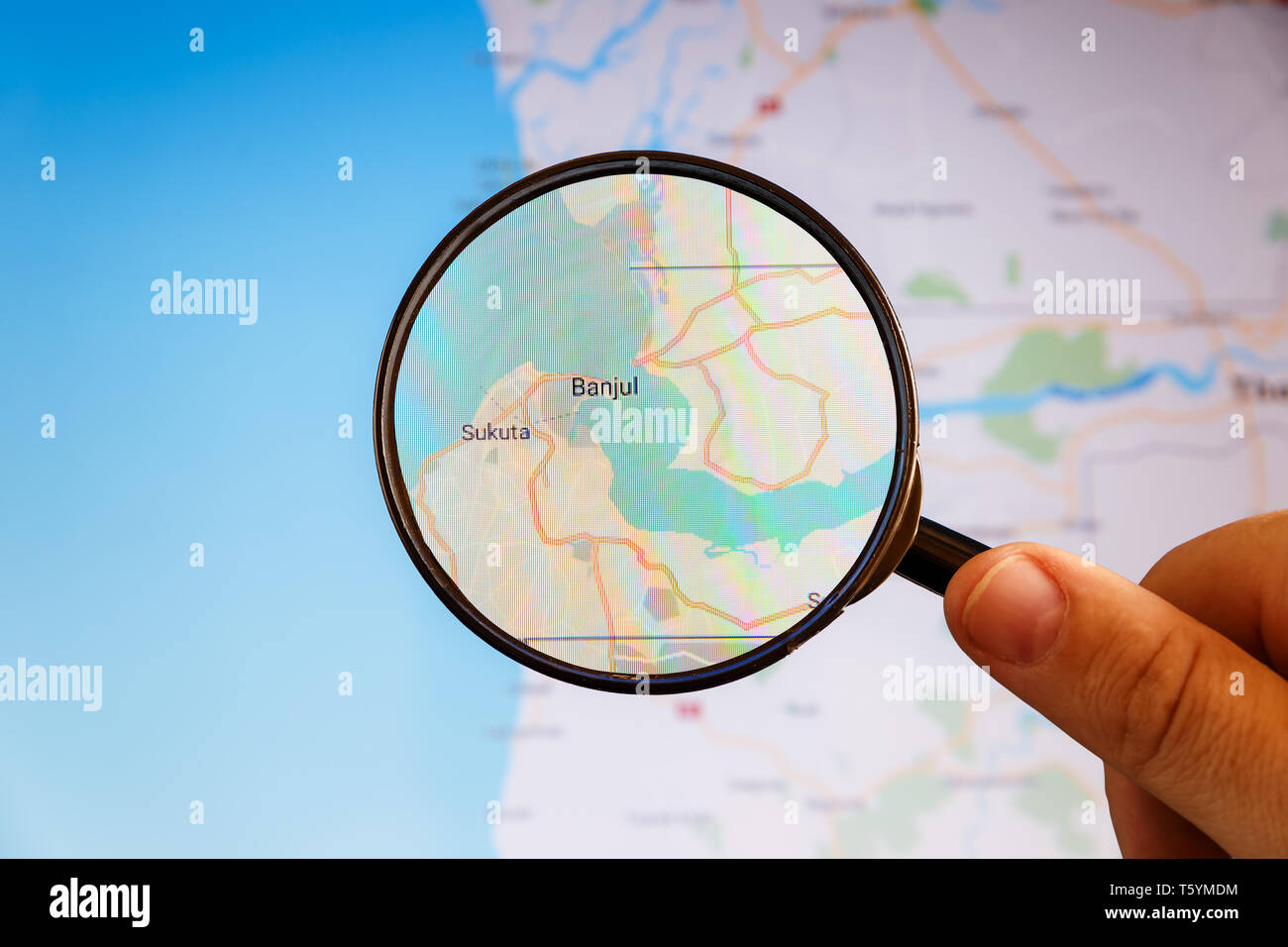 Banjul, Gambia. Political map. City visualization illustrative concept ...