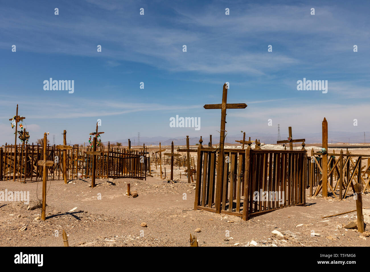 Abandoned Cemetery in the Atacama Desert, Northern Chile. From the era ...