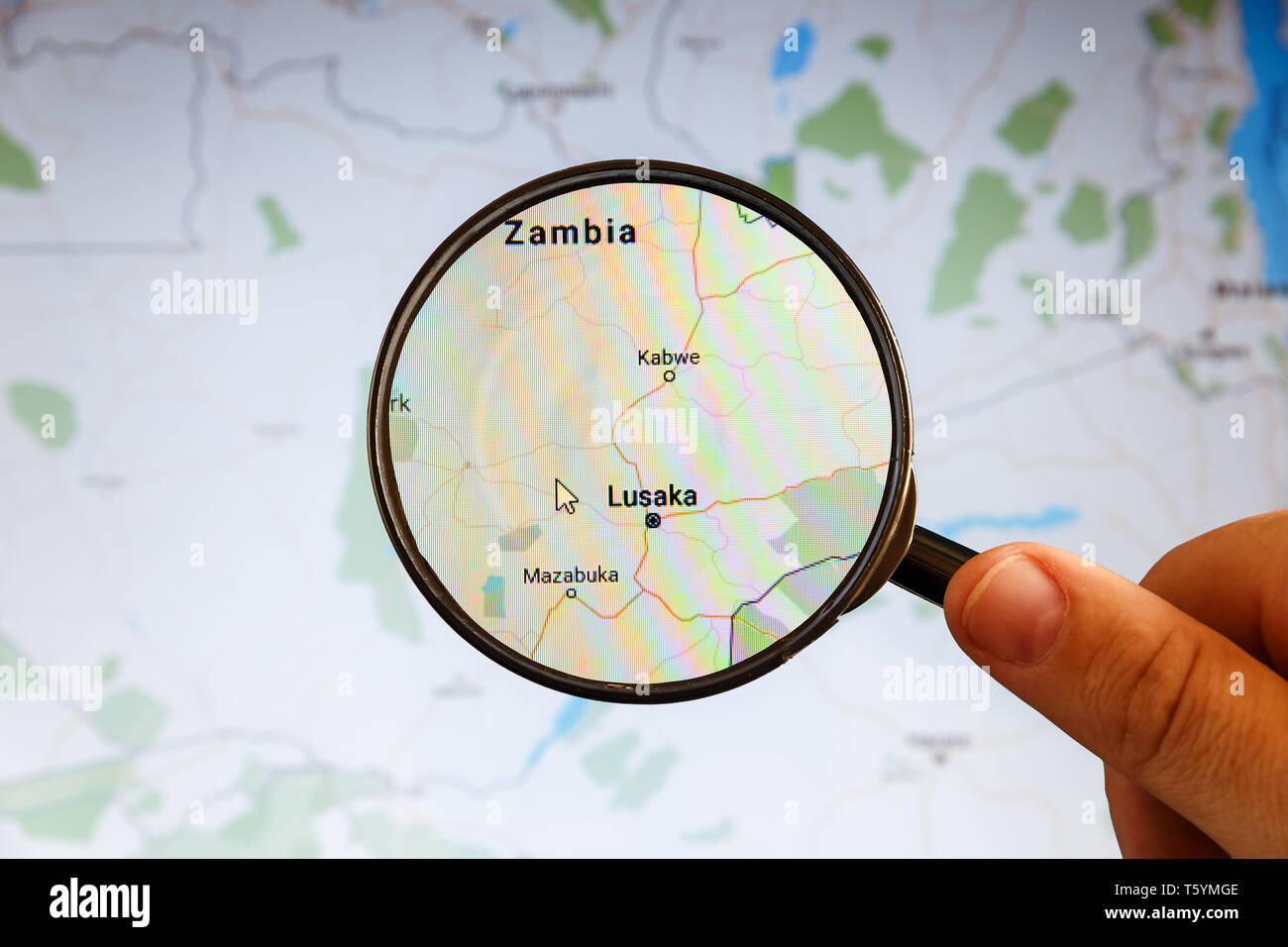 Lusaka, Zambia. Political map. City visualization illustrative concept ...