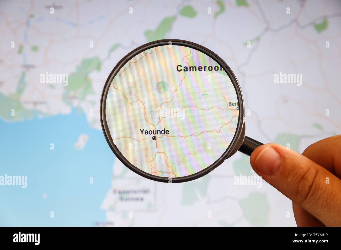 Yaounde, Cameroon. Political map. City visualization illustrative ...