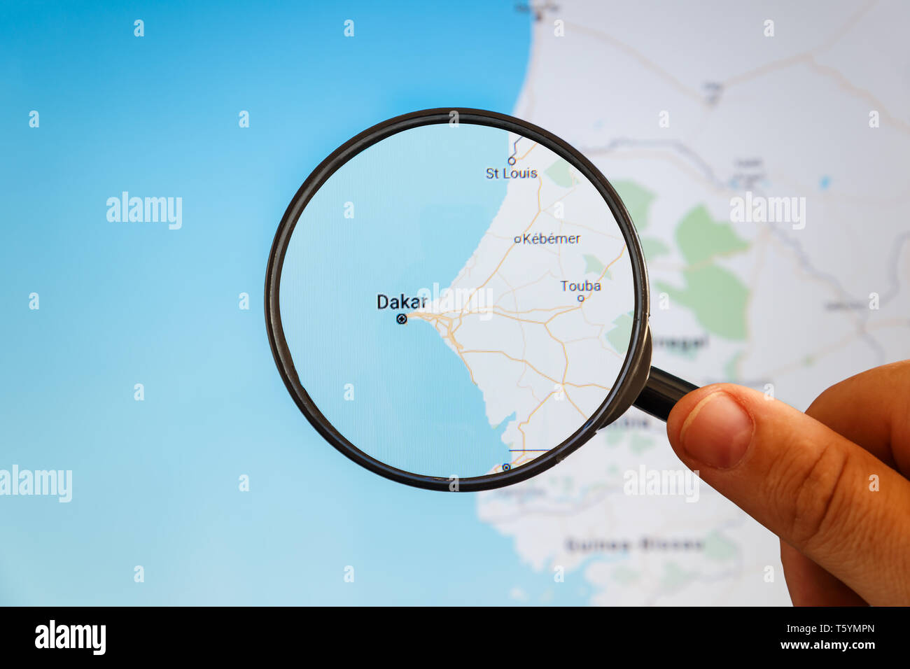 Dakar, Senegal. Political map. City visualization illustrative concept ...