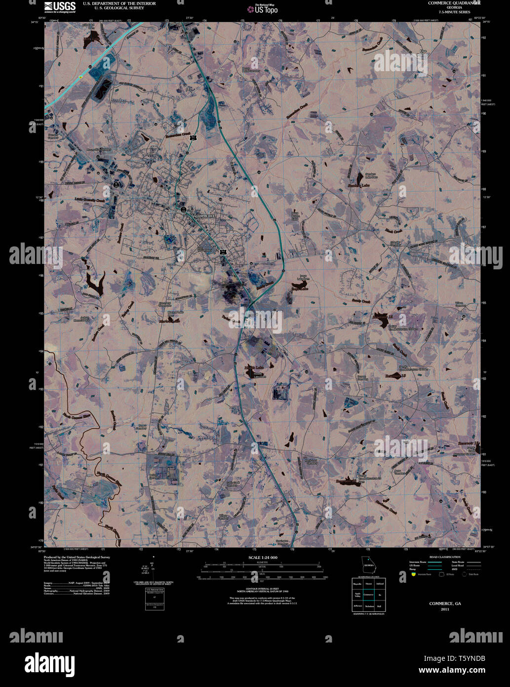 Commerce georgia map hi-res stock photography and images - Alamy