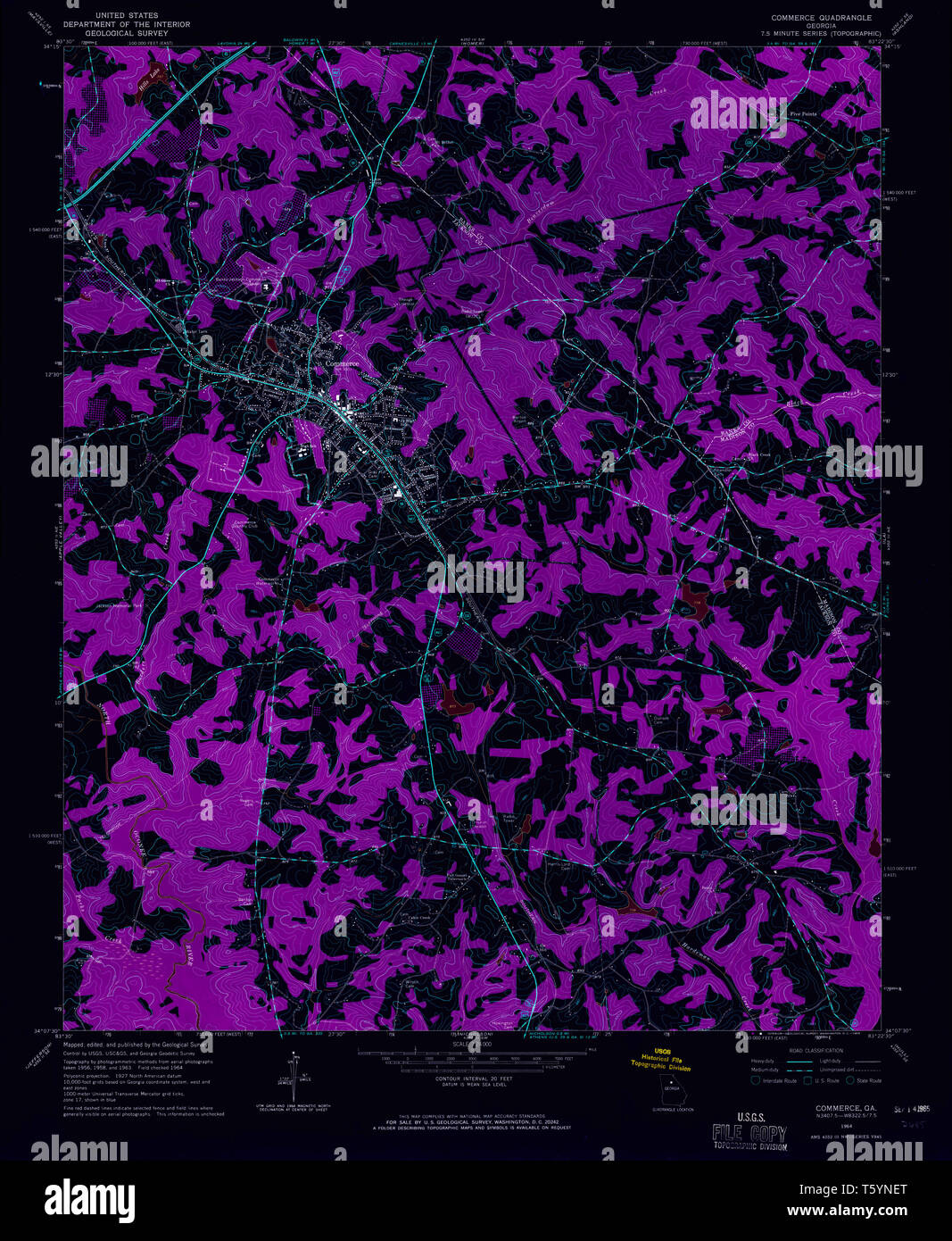 Commerce georgia map hi-res stock photography and images - Alamy