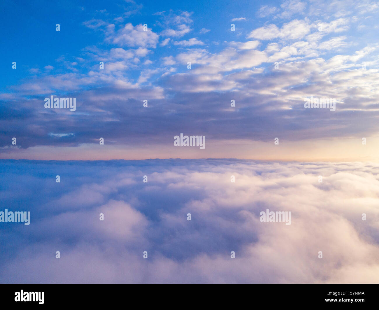 Aerial view White clouds in blue sky. Top view. View from drone. Aerial ...