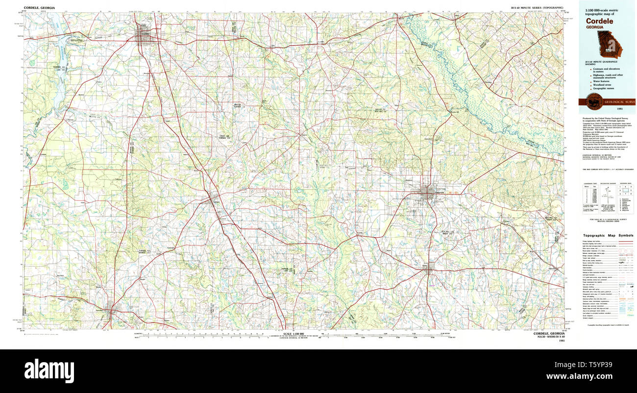 Map of cordele hi-res stock photography and images - Alamy