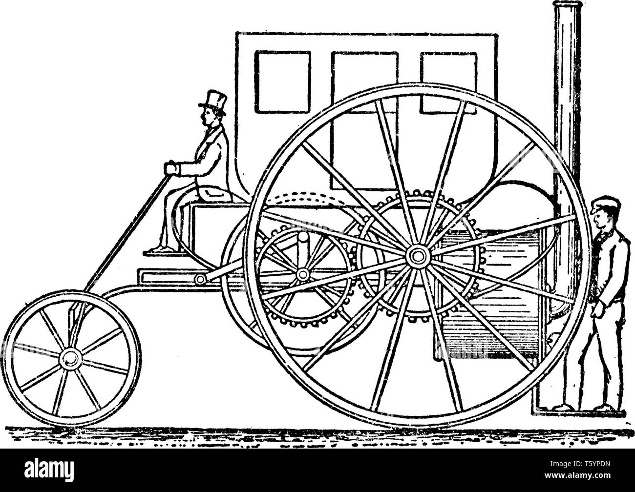 Steam engine side view Stock Vector Images - Alamy