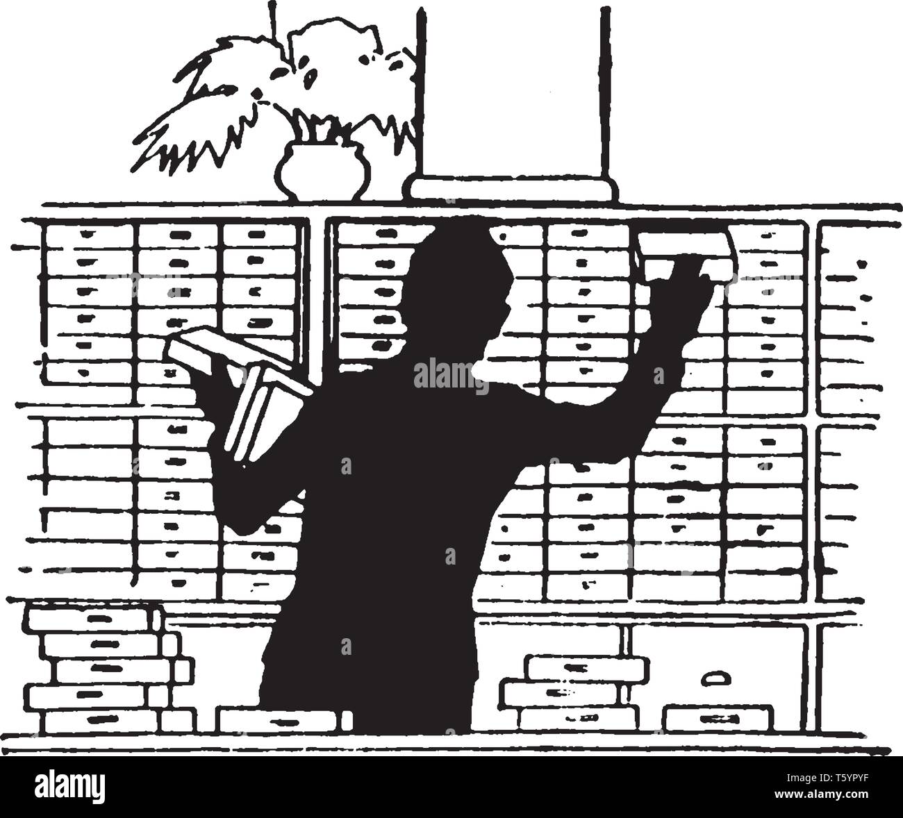 Putting on shelves Stock Vector Images - Alamy