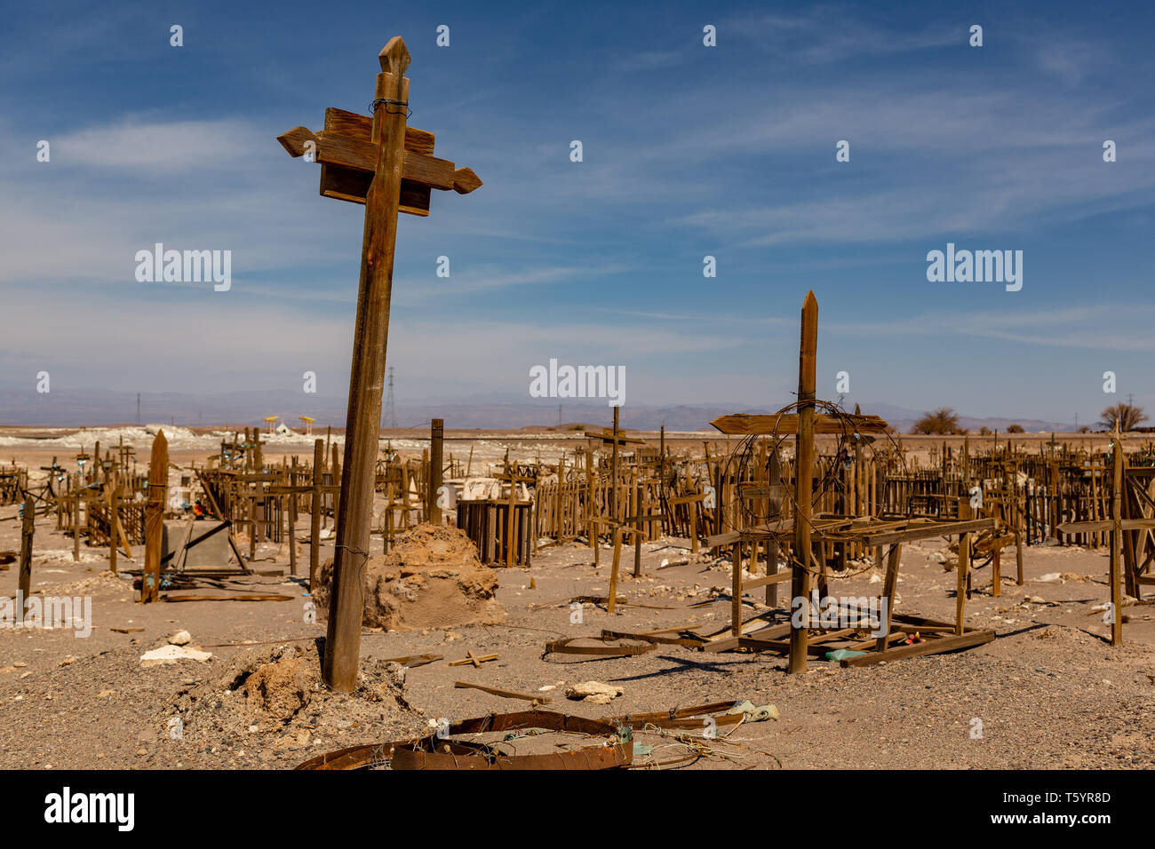 Abandoned Cemetery in the Atacama Desert, Northern Chile. From the era ...
