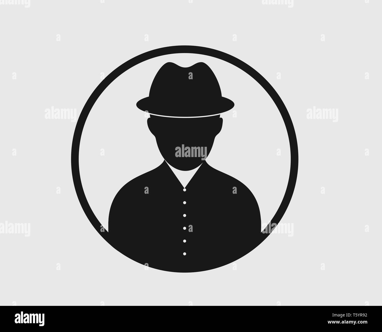 Profile Icon. Man Symbol with cap on gray background Stock Vector Image ...
