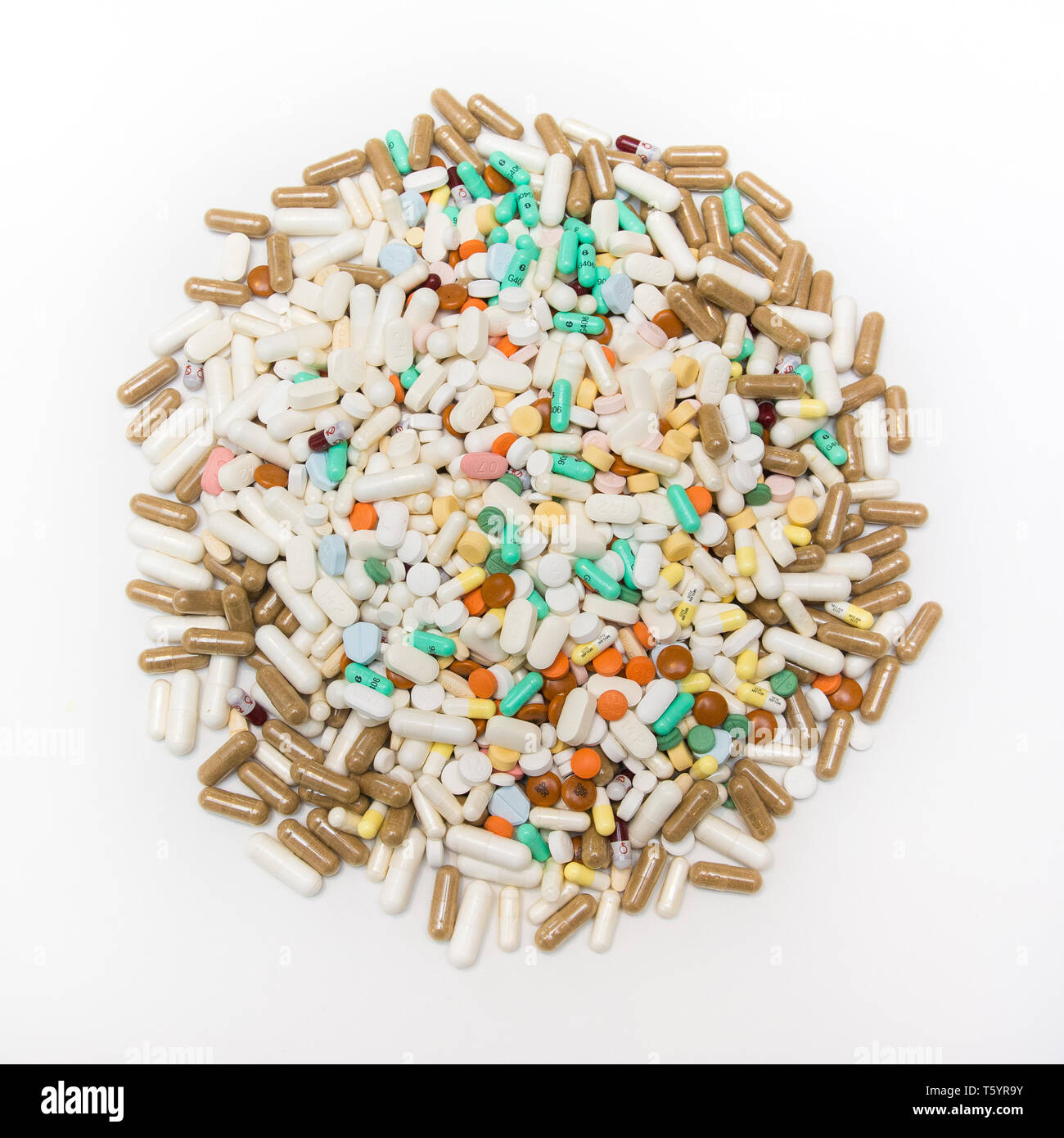 A large amount of drugs - medication in pills, capsules and tablet form ...