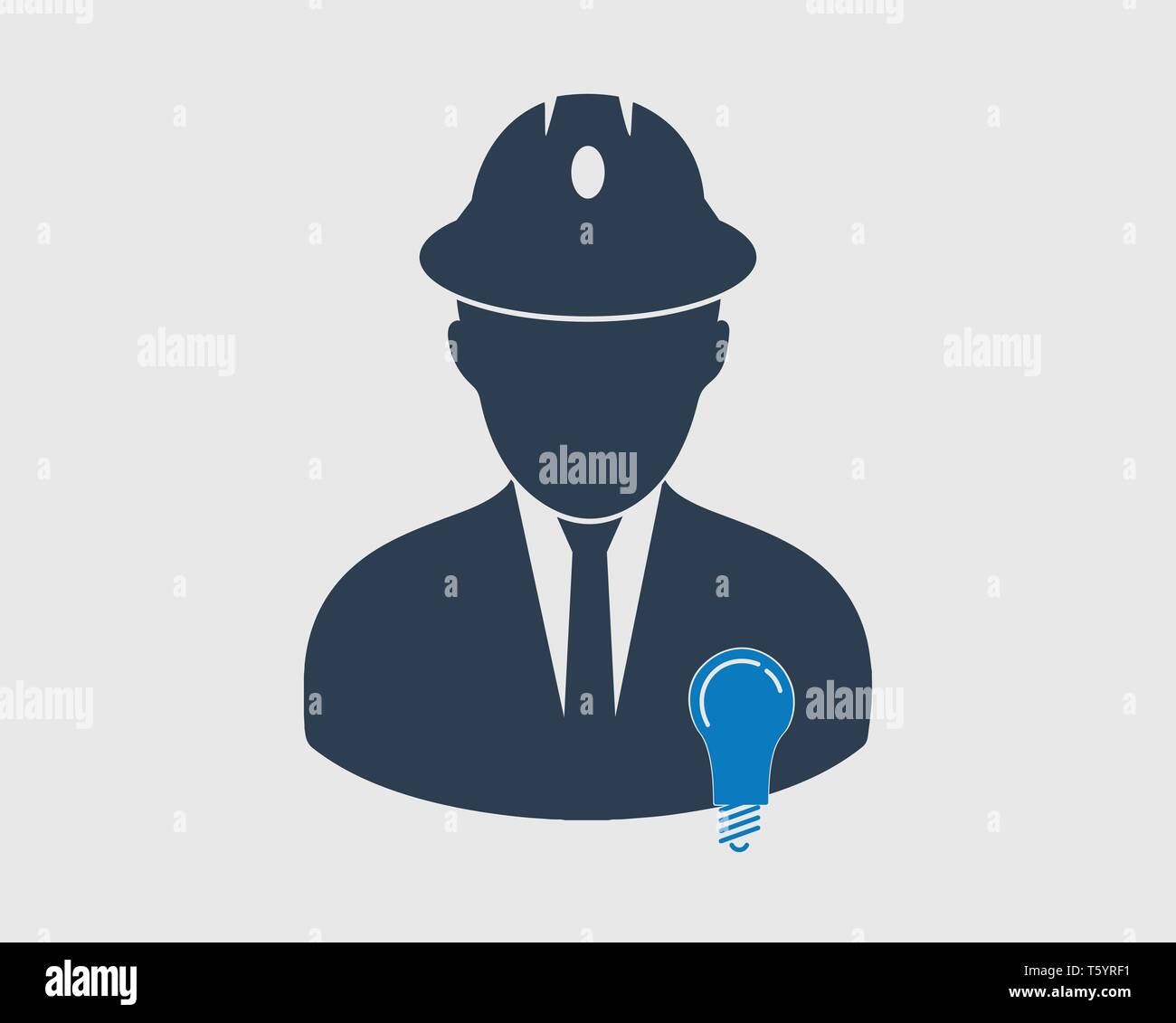 Electric Engineer Icon. Male symbol with bulb sign Stock Vector Image ...