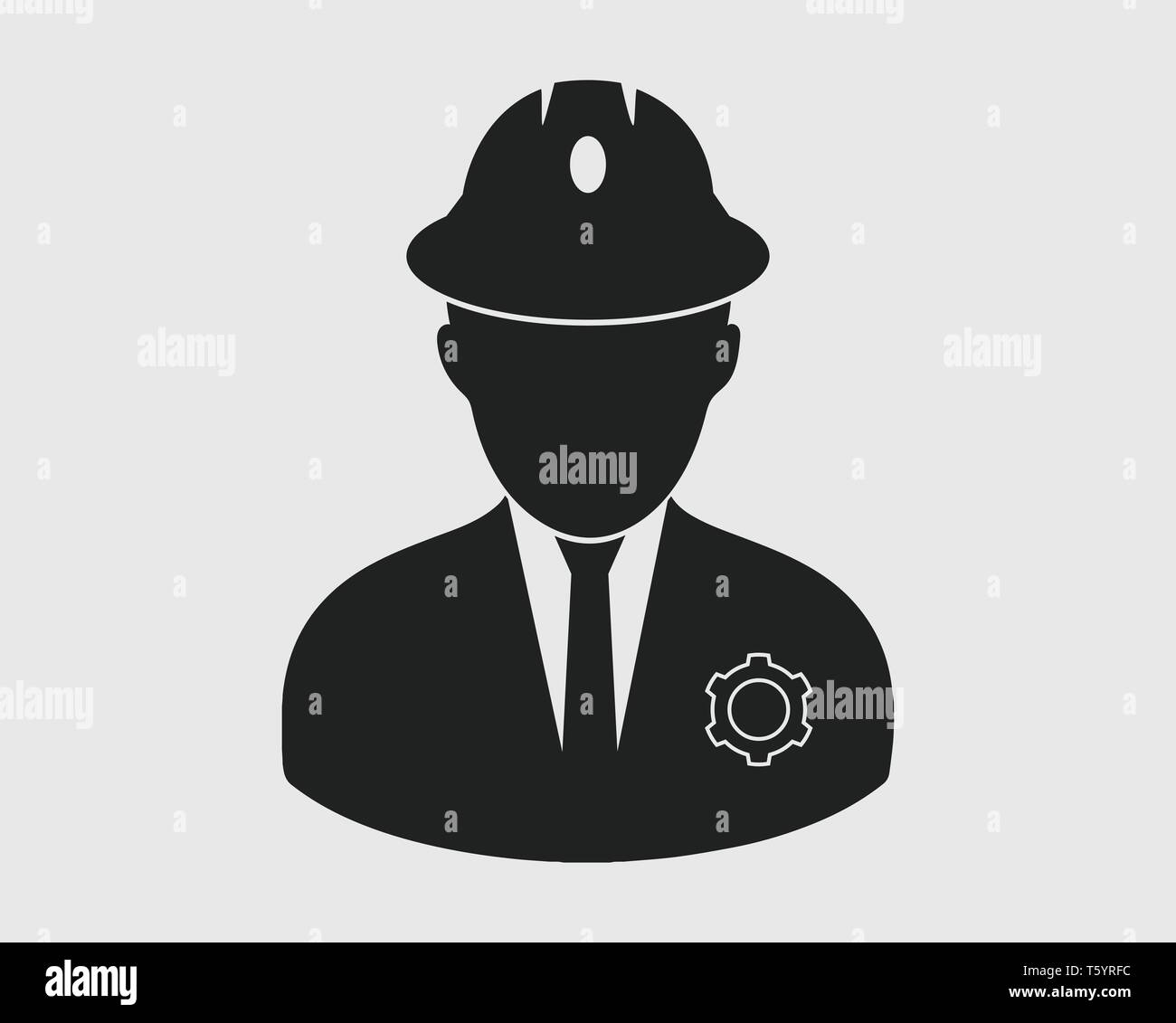 Mechanical Engineer Icon. Male Symbol with Gear Sign Stock Vector Image ...