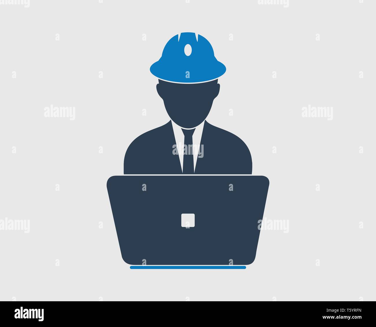 Computer Engineer Icon. Female symbol with computer monitor Stock ...