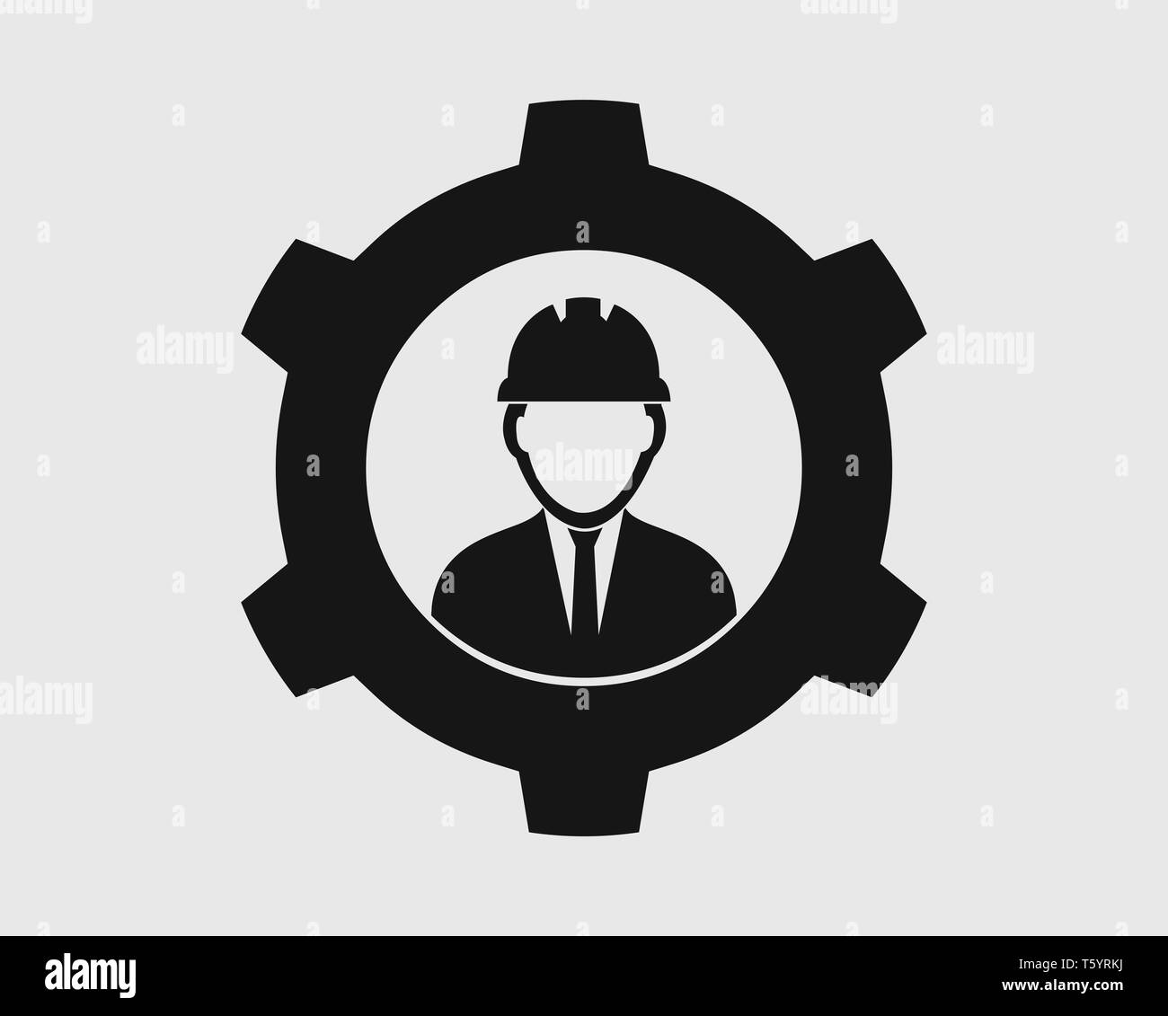 Mechanical Engineer Icon. Female Symbol with Gear Sign Stock Vector ...