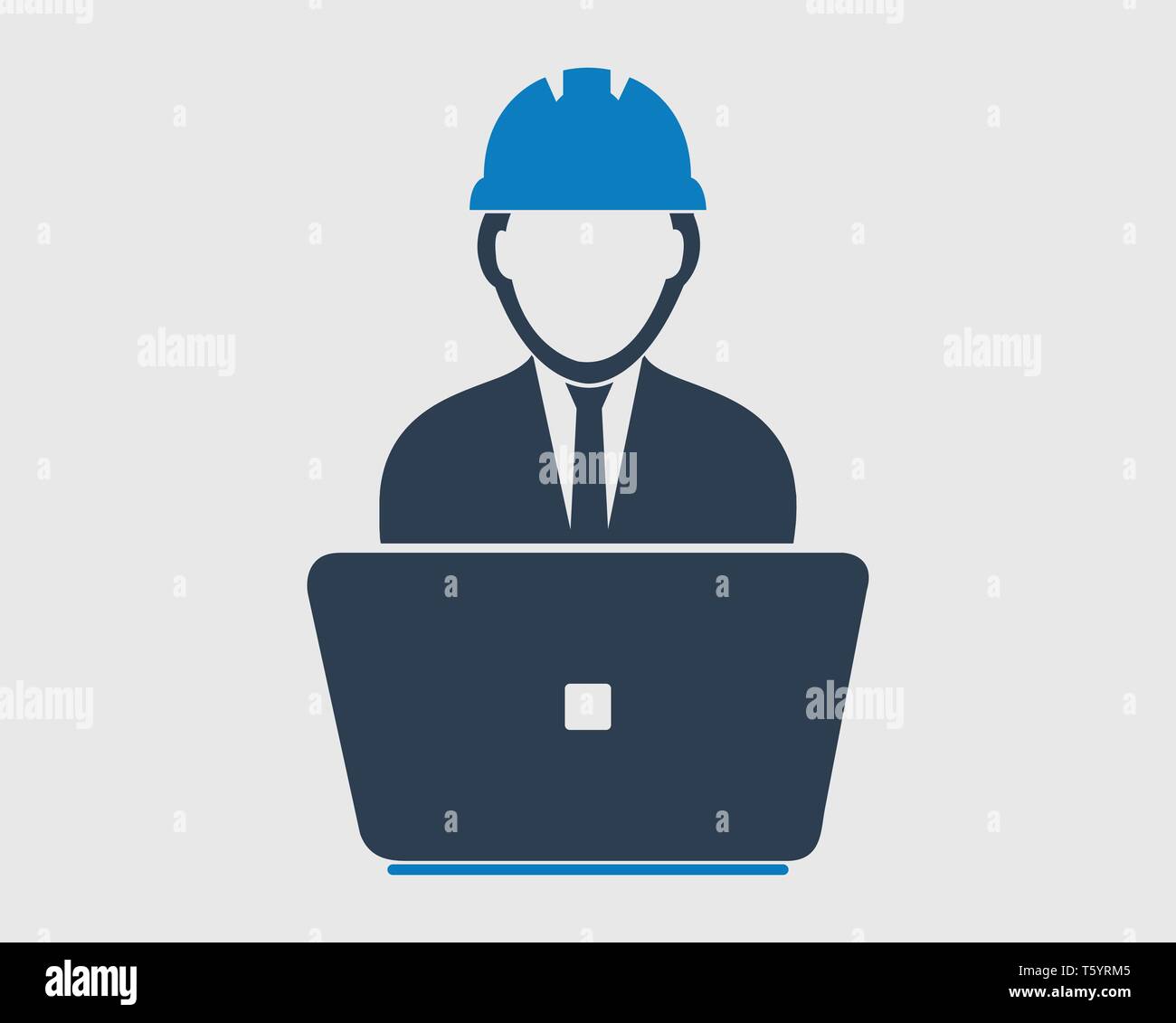 Computer Engineer Icon. Female symbol with computer monitor Stock ...