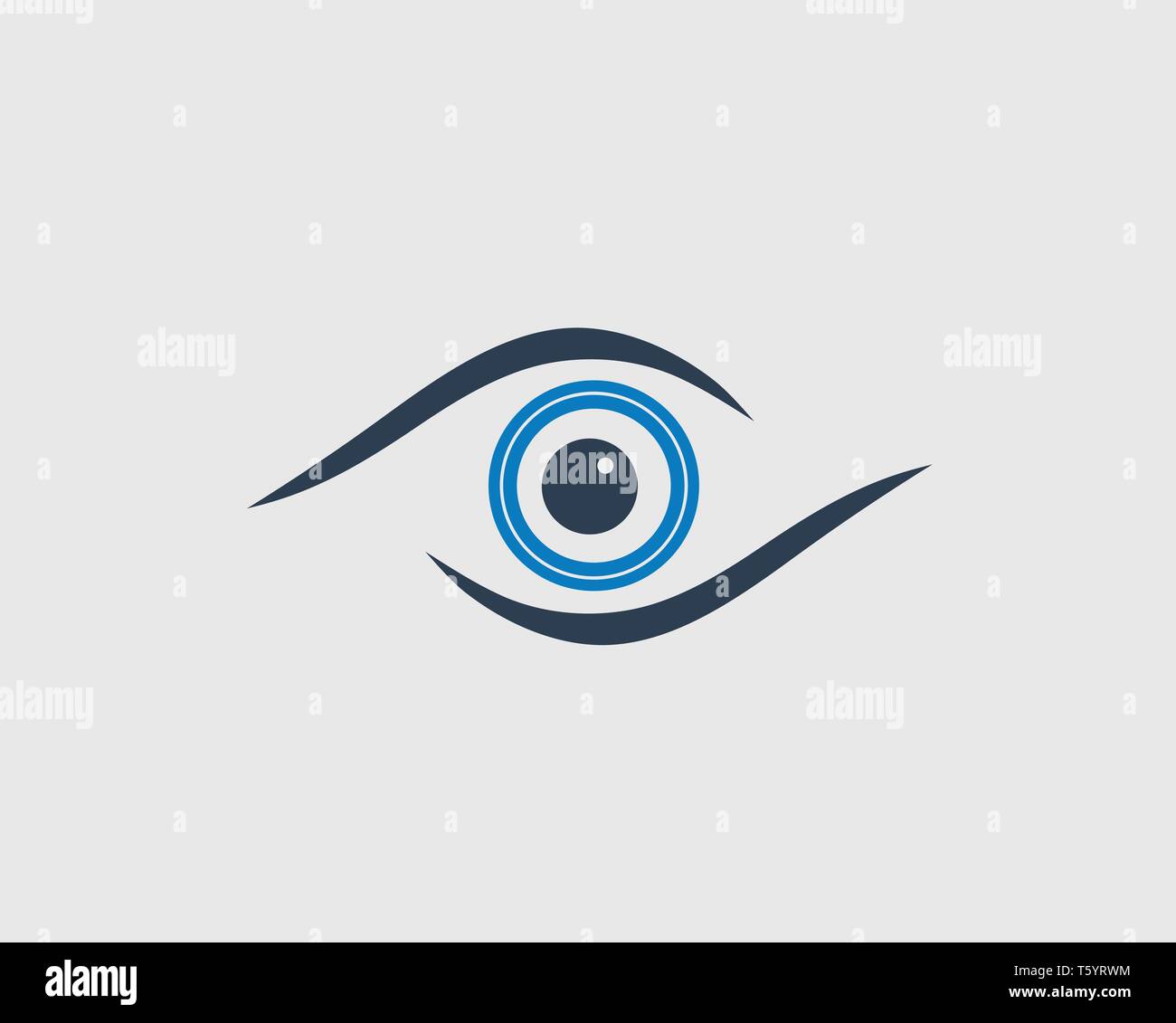 Blue Colored Eye Icon on gray background Stock Vector Image & Art - Alamy