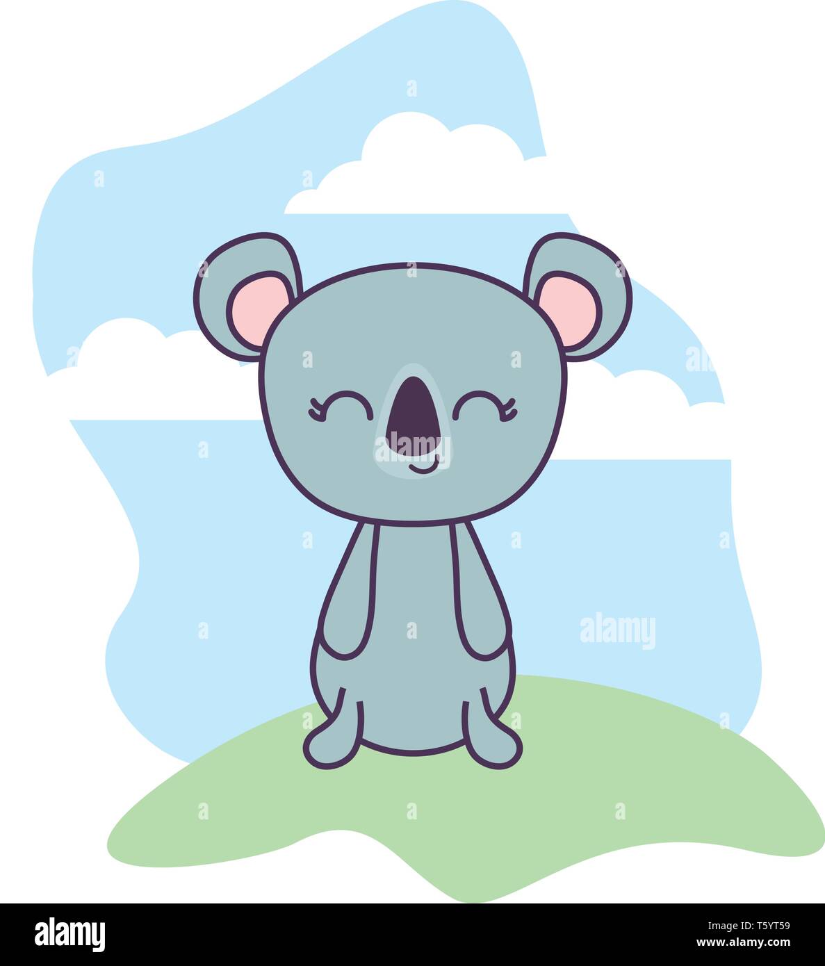 cute koala animal in landscape scene vector illustration design Stock ...