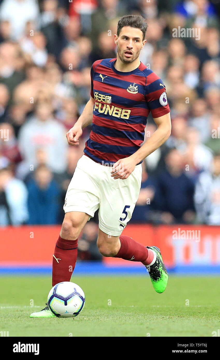Newcastle United's Fabian Schar in action during the Premier League ...